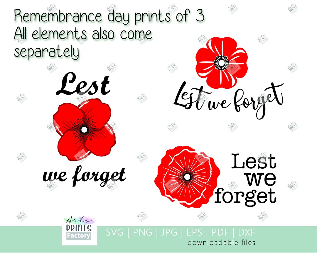 Remembrance Day SVG Digital Download File for Silhouette and Cricut ...