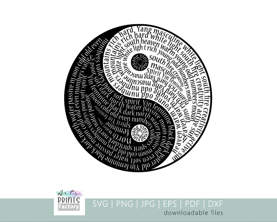 Yin Yang SVG, Digital Download for Silhouette and Cricut includes Svg ...
