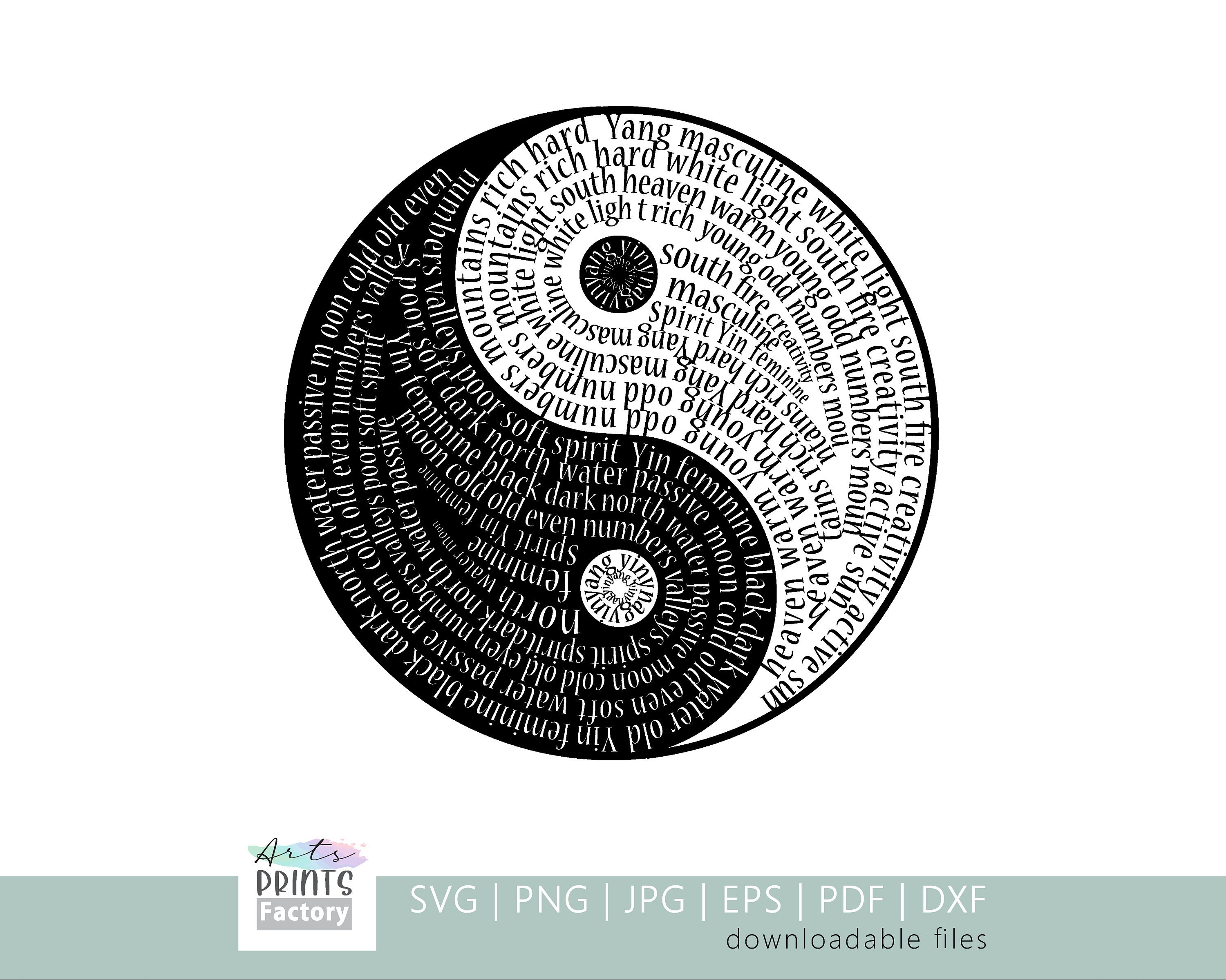 Yin Yang SVG, Digital Download for Silhouette and Cricut includes Svg ...