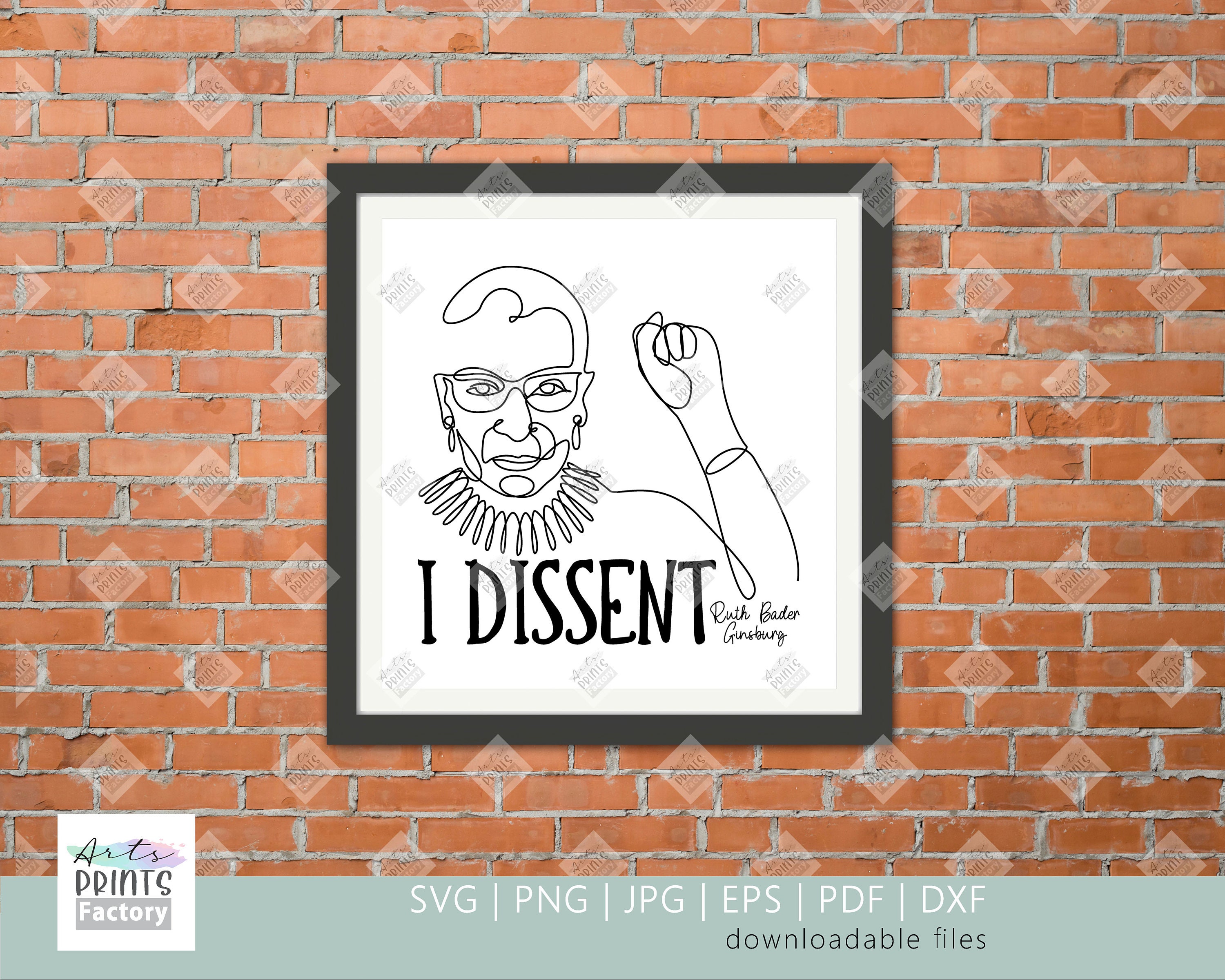 I Dissent Svg Ruth Bader Ginsburg Svg RBG Svg RBG Poster - Etsy
