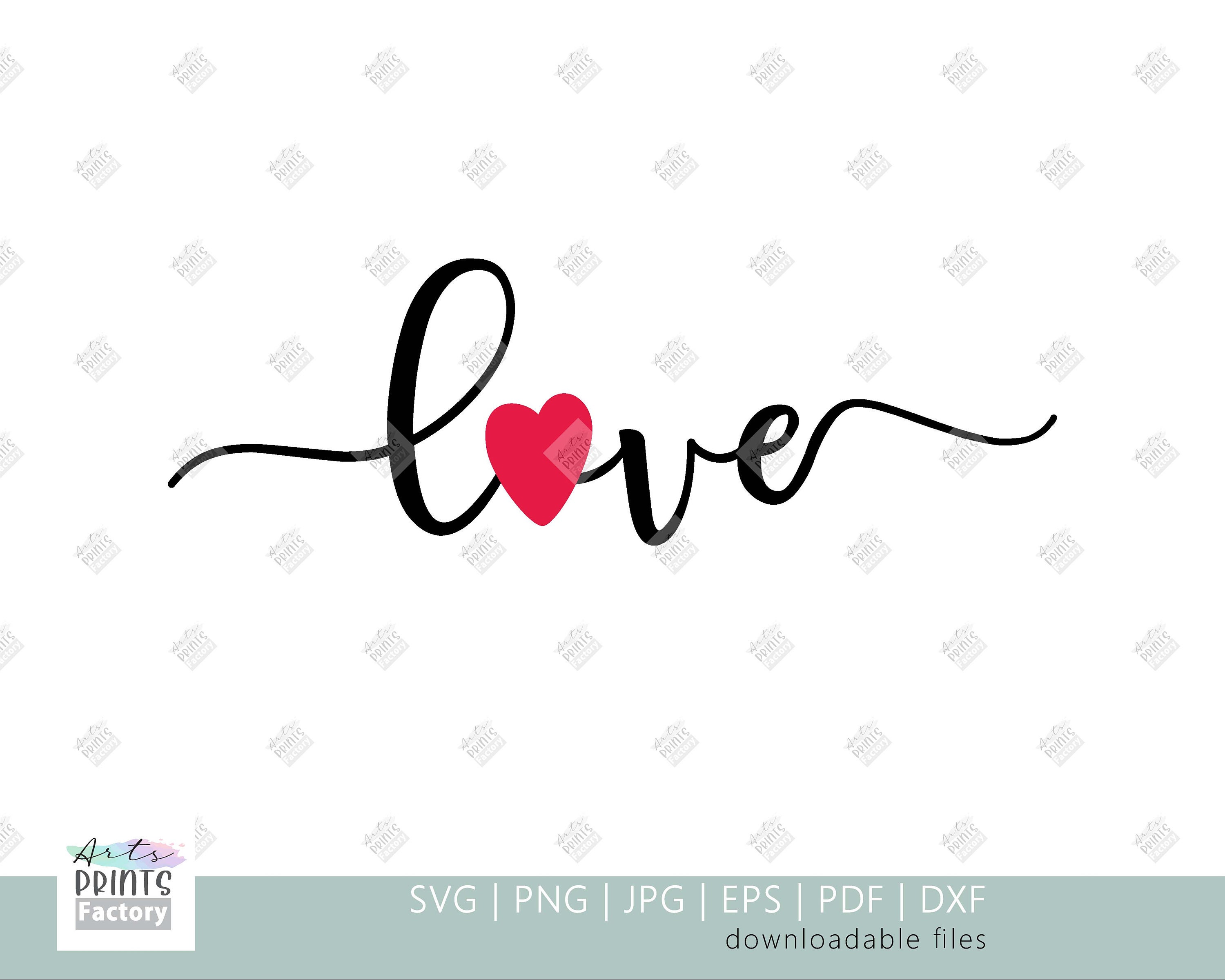 Love SVG, Descarga digital para Silhouette y Cricut incluye formatos de ...