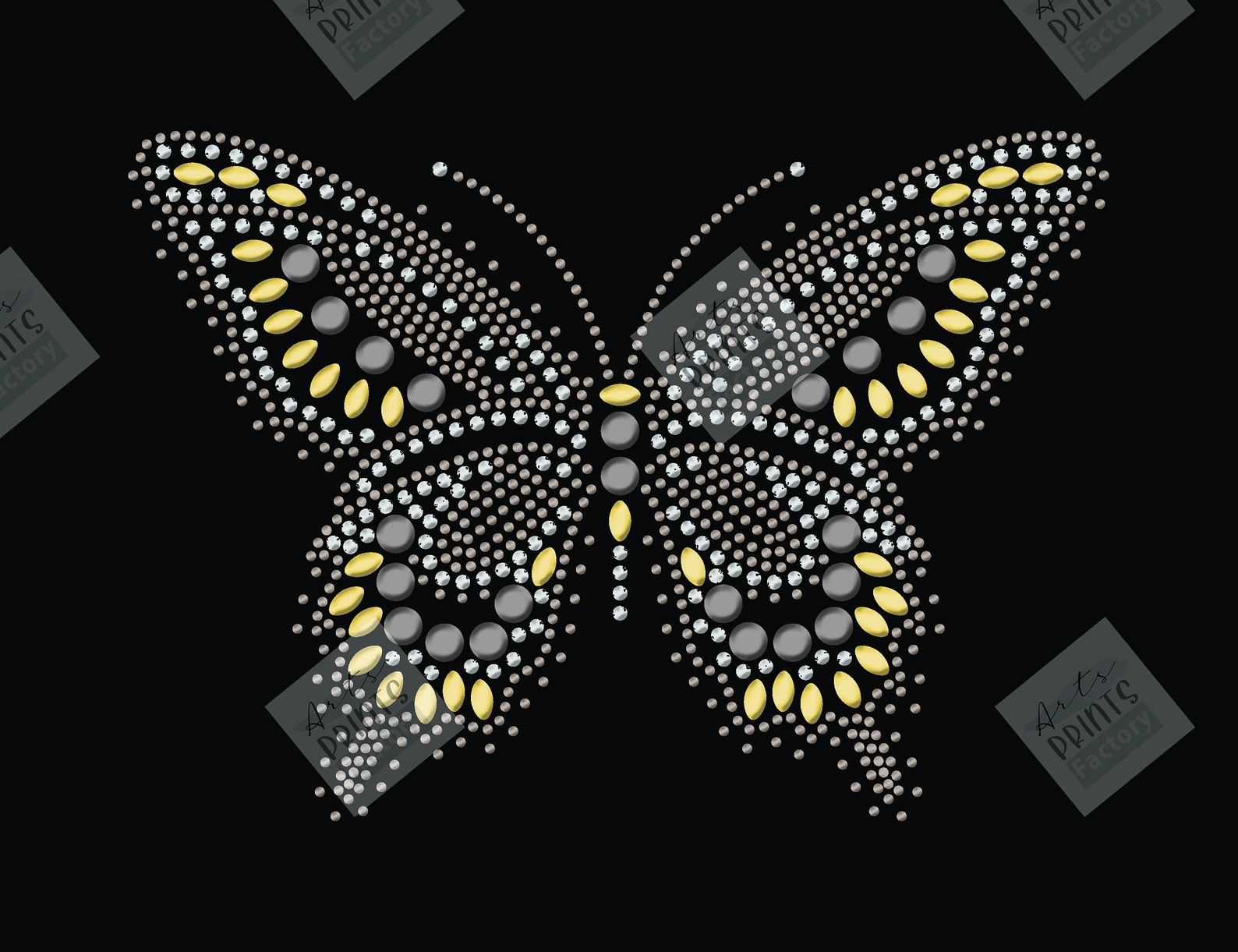 Butterfly Rhinestone SVG EPS Design Template File for Digital Download ...
