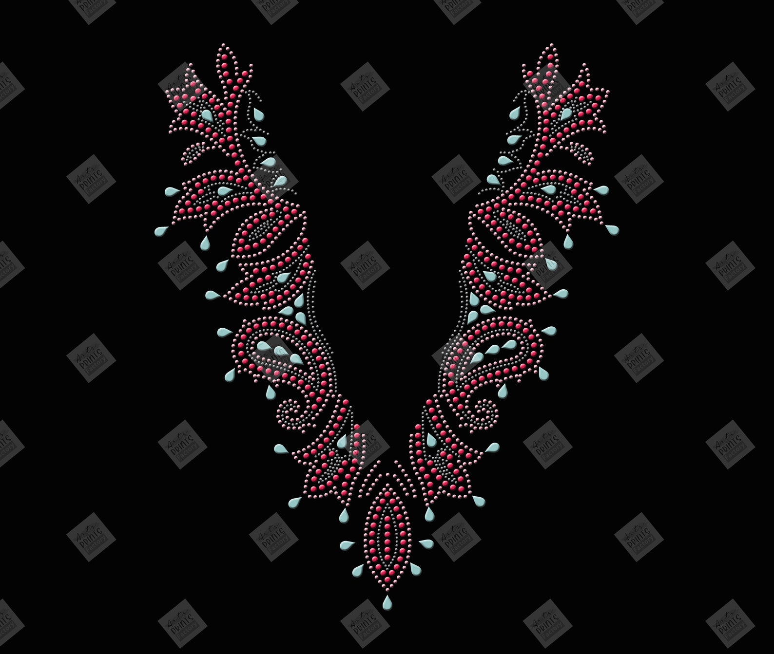 Neckline Decoration Hot Fix Rhinestone and Metal Stud SVG - Etsy