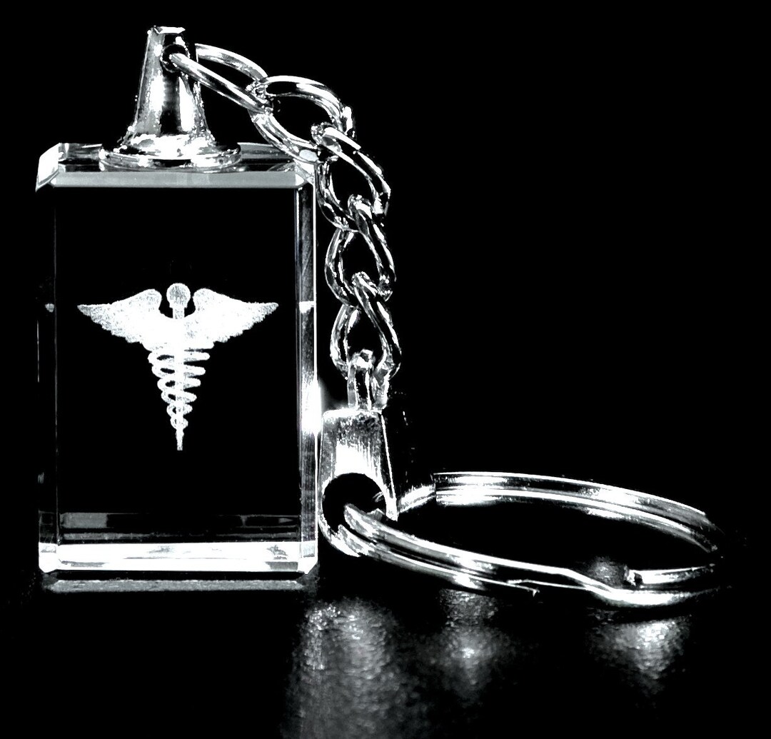 Caduceus Crystal Key Chain - Etsy