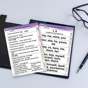 Early Language Development Chart With Morphology and Pronouns. Designed ...