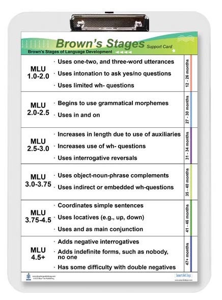 Brown's Stages of Language Development Clipboard Red Flags in Communication Chart Other Concerns ...