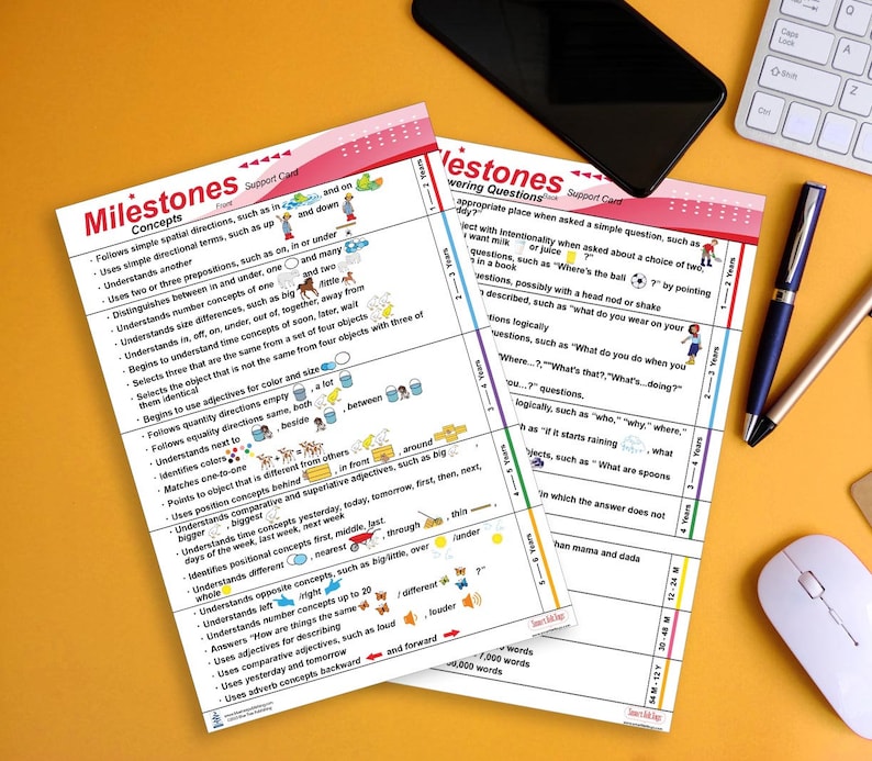 Speech Milestone Chart, for Speech Language Pathologists, Laminated 8 ...