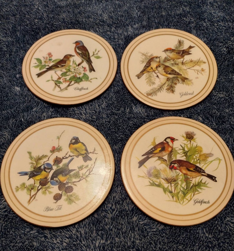 Vintage Bird Coasters Set of 4 - Etsy