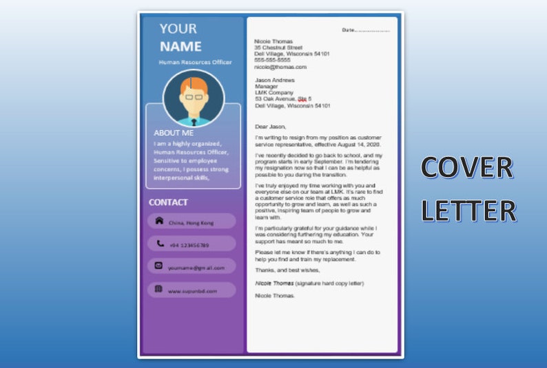 Resume Template | Cover Letter Template for MS Word | Modern Resume ...