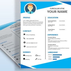 Resume Template Cover Letter Template for MS Word Modern Resume ...