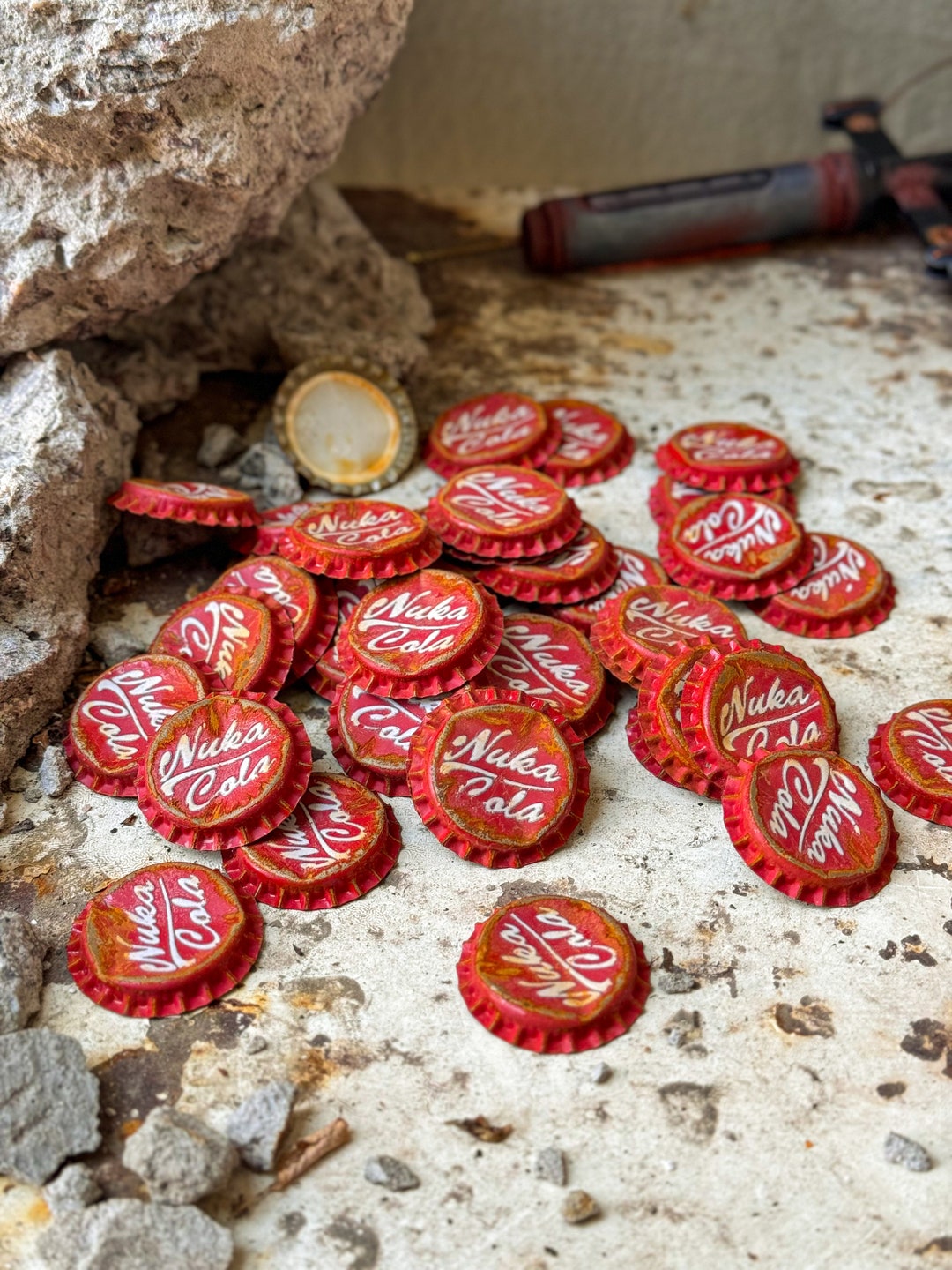 Fallout Rusted Bottle Caps, Nuke Cola Caps, Fallout Props, Fallout ...