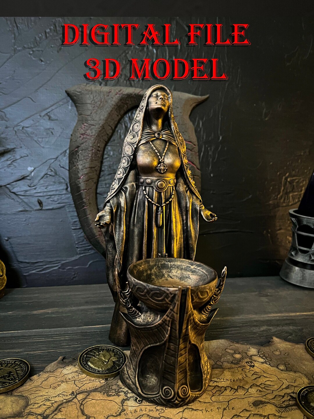 Mara Digital File, 3D File, OBJ Model, 3D Printed, Inspired by Skyrim ...