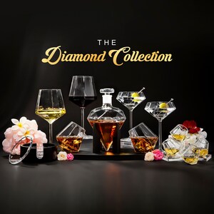 Diamond Whiskey Decanter and Glasses Set 25-ounce Decanter - Etsy UK