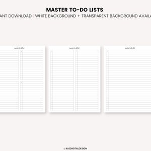 To Do List Digital Planner Templates, Checklist Digital Planner Inserts ...