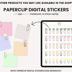 Sticky Note Digital Stickers, Decorative Digital Stickers, Goodnotes ...
