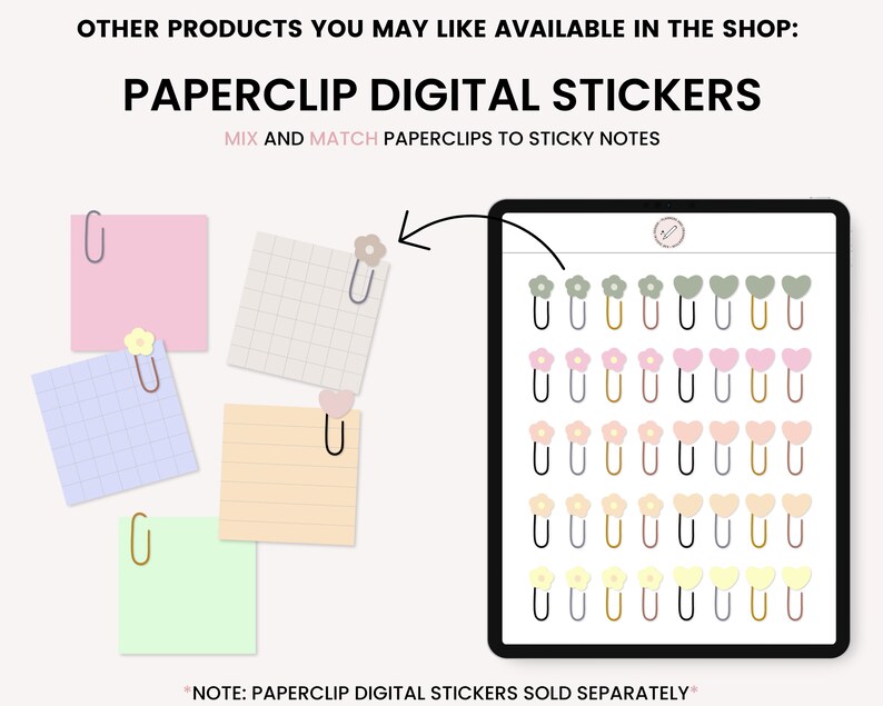 Sticky Note Digital Stickers, Decorative Digital Stickers, Goodnotes ...
