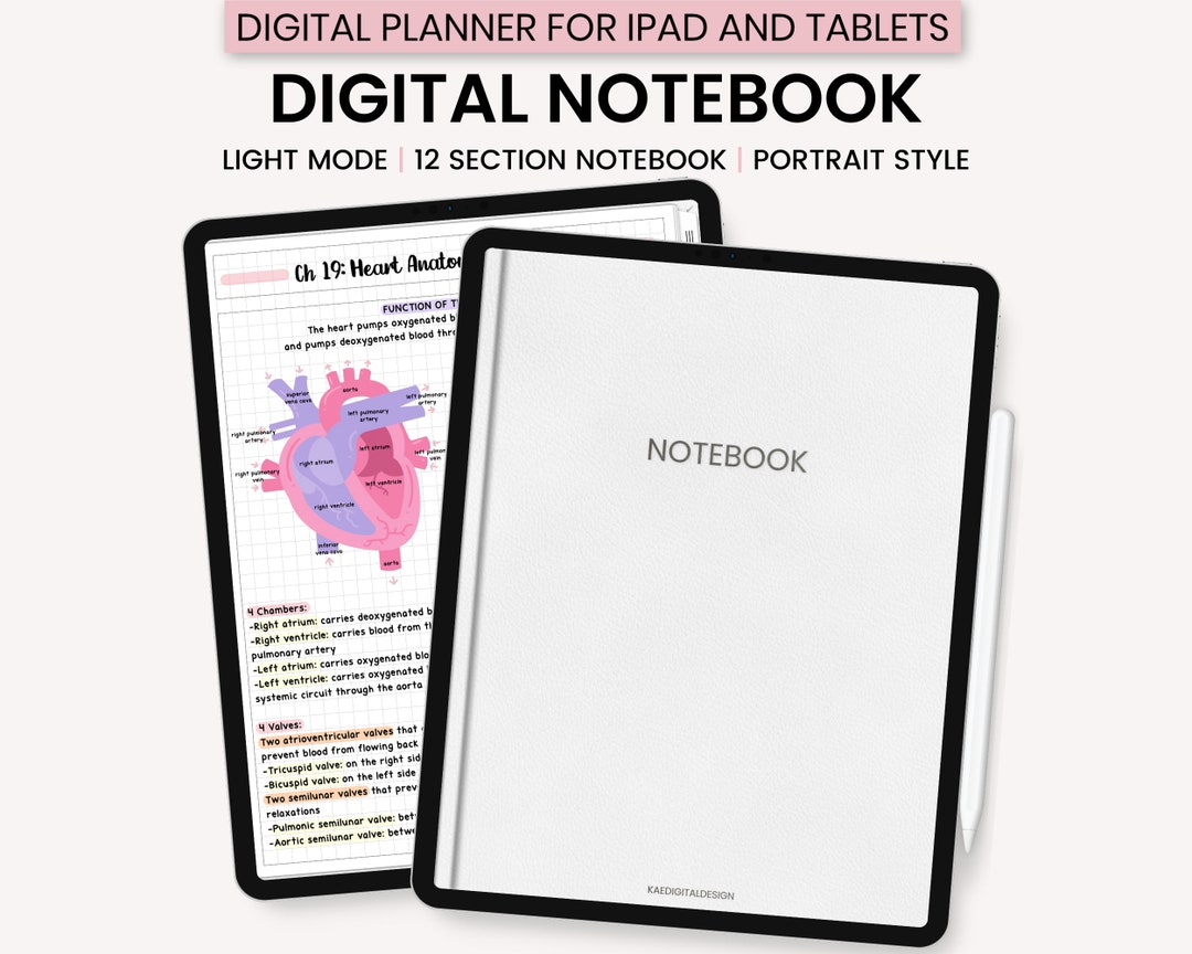 Digital Notebook, 12 Subject Digital Notebook, Digital Student Notebook ...