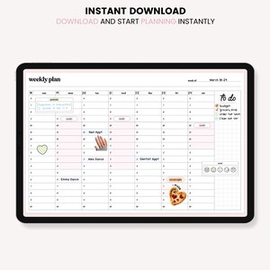 Digital Weekly Dashboard, Digital Weekly Desk Pad, Digital Weekly ...