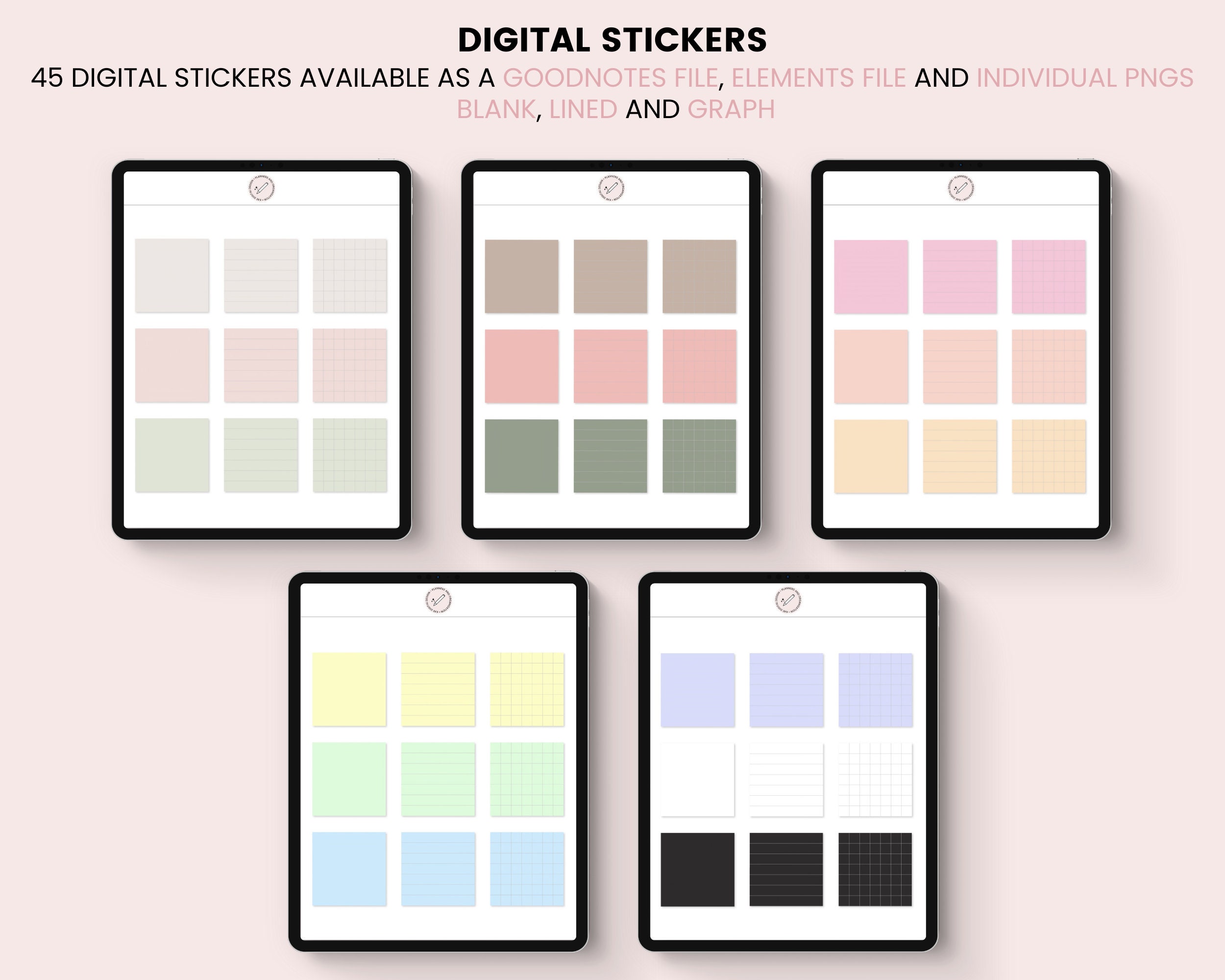 Sticky Note Digital Stickers Decorative Digital Stickers - Etsy