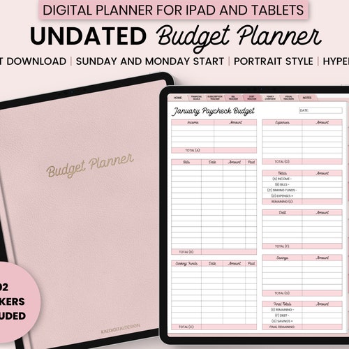Monthly Budget Template - Etsy