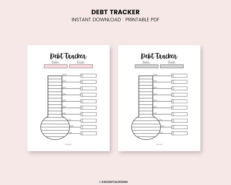 Debt Tracker Printable Debt Tracker Visual Budget Printable - Etsy Canada