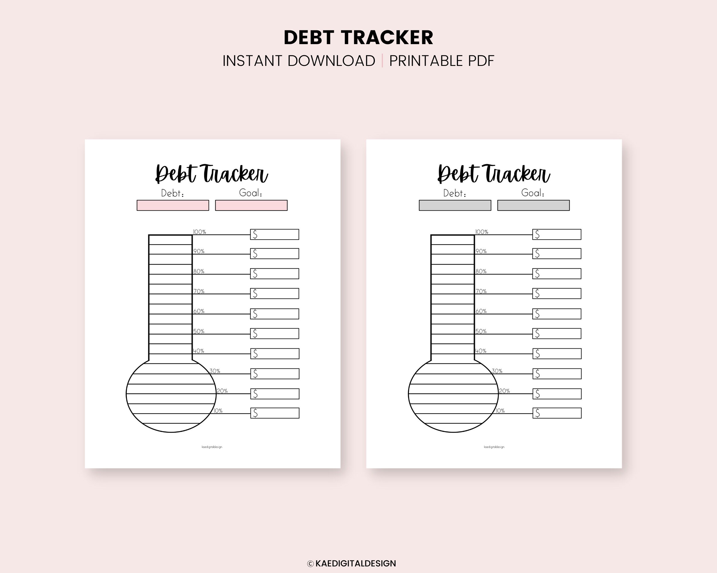 Debt Tracker Printable Debt Tracker Visual Budget Printable - Etsy Canada