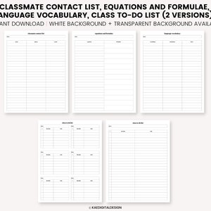 Student Digital Planner Templates, Student Planner Inserts, Acedemic ...