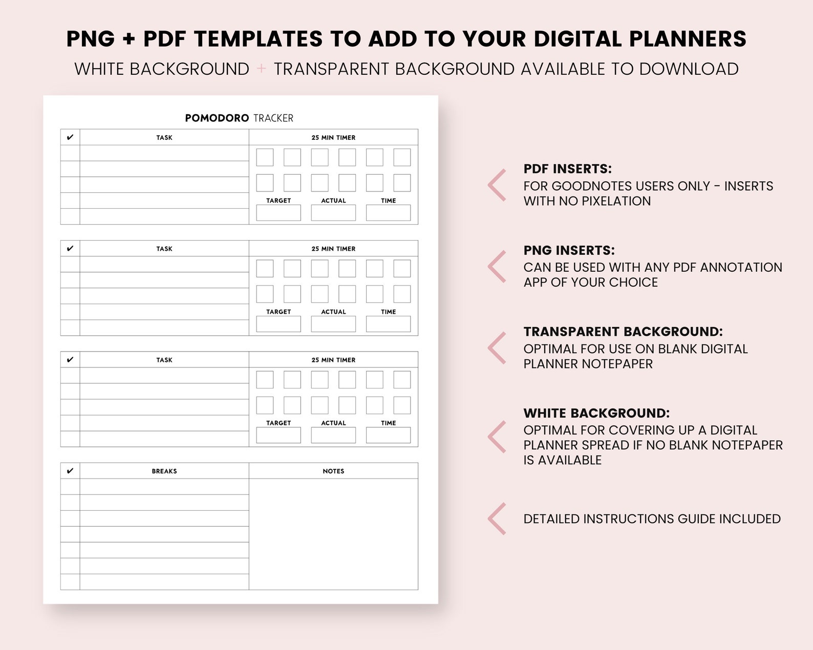 Student Digital Planner Templates Student Planner Inserts - Etsy