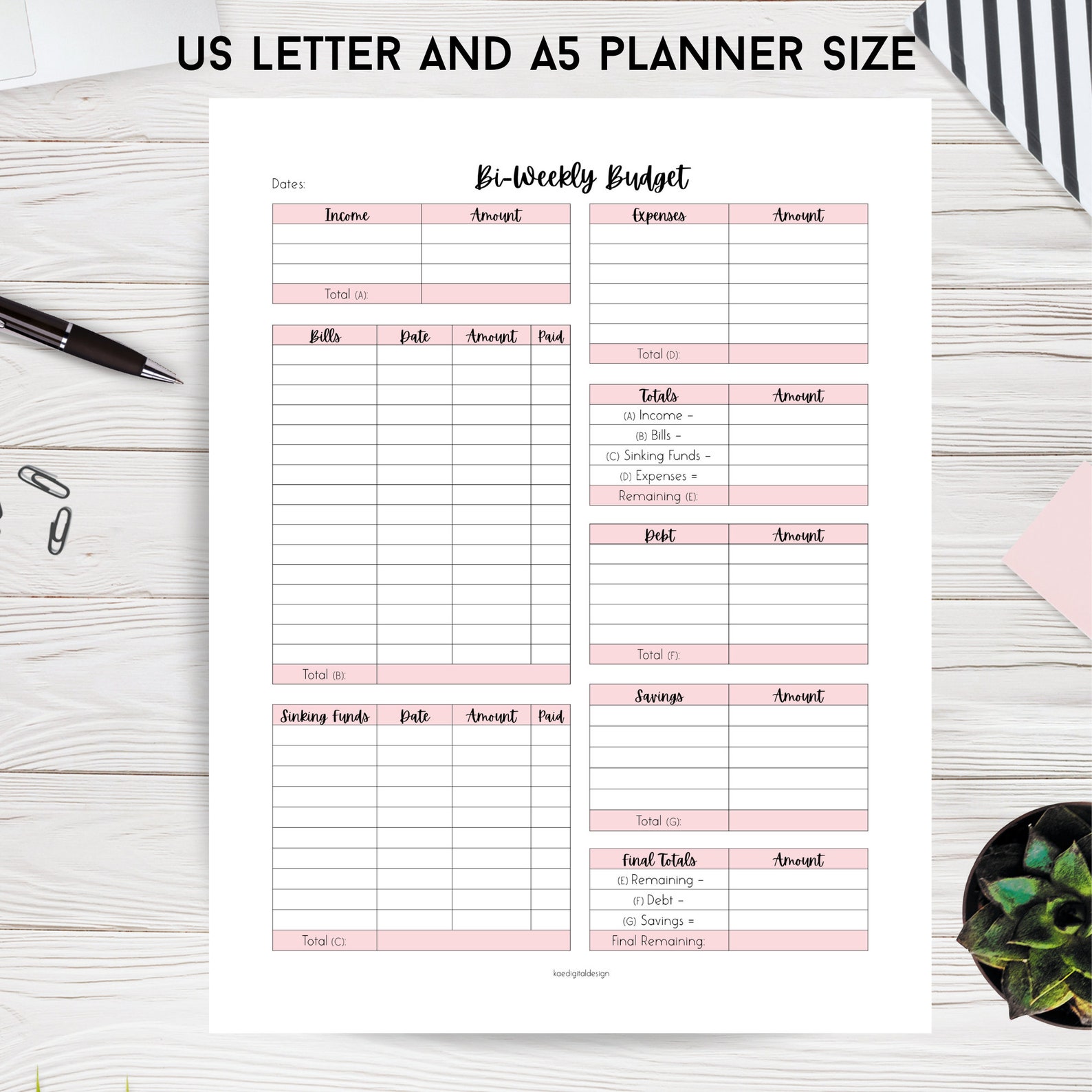 Printable budget planner - navlomi