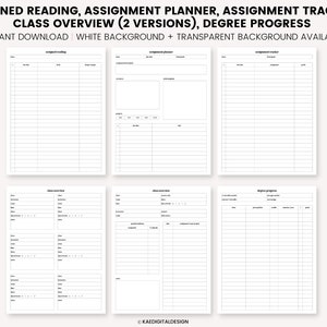 Student Digital Planner Templates, Student Planner Inserts, Acedemic ...