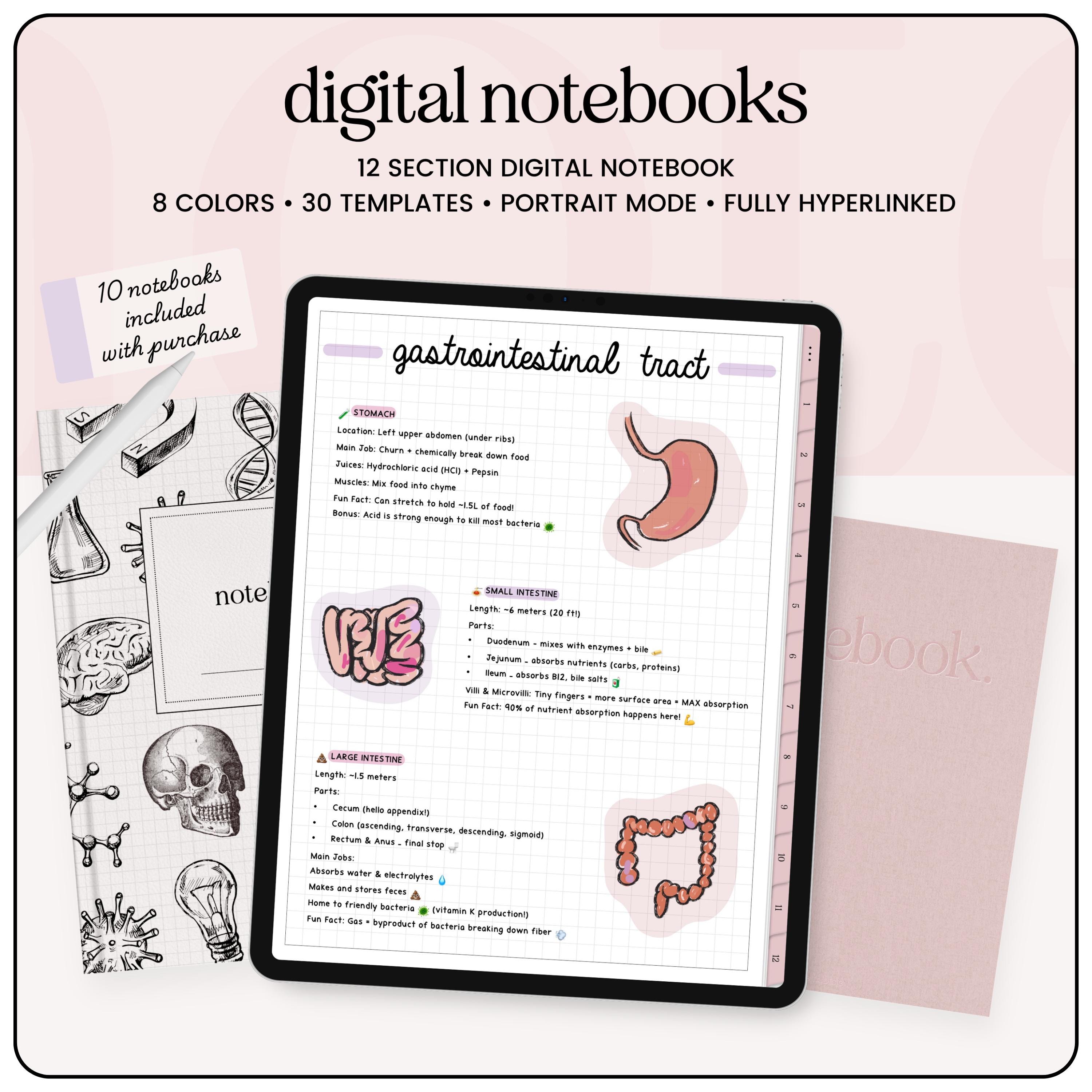 12 Subject Digital Notebook for Goodnotes, Student Digital Notebook for ...
