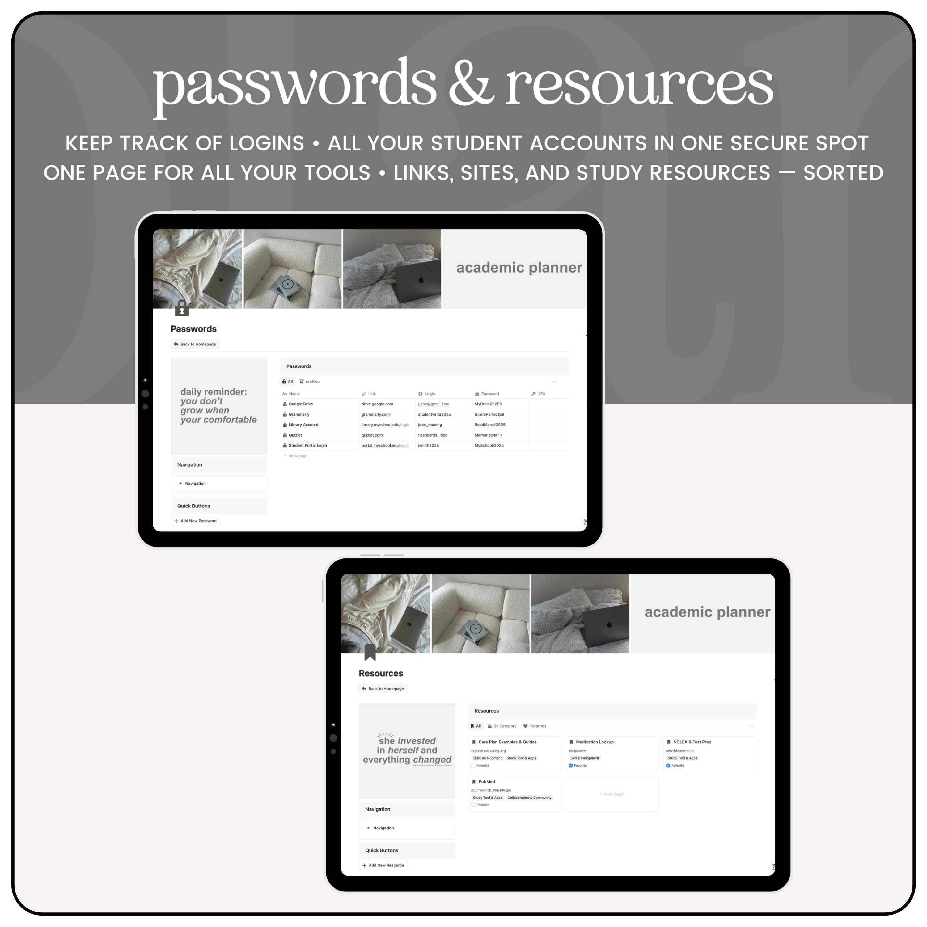 Notion Student Planner Template, Aesthetic Notion Academic Planner ...
