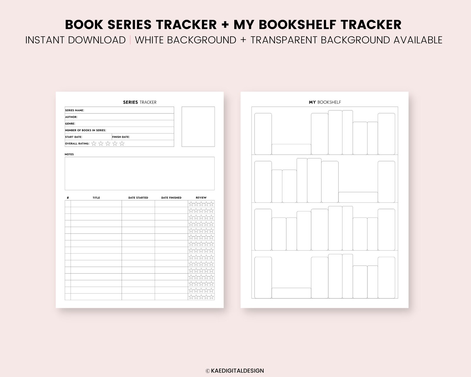 Book Tracker Digital Planner Template Reading Tracker - Etsy