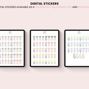 Paperclip Digital Stickers Decorative Digital Stickers - Etsy