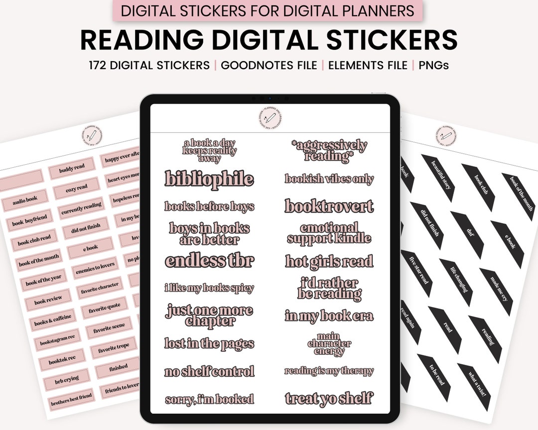 Reading Digital Stickers, Book Digital Stickers, Book Trope Stickers ...