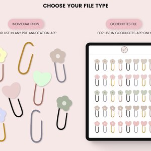 Paperclip Digital Stickers Decorative Digital Stickers - Etsy