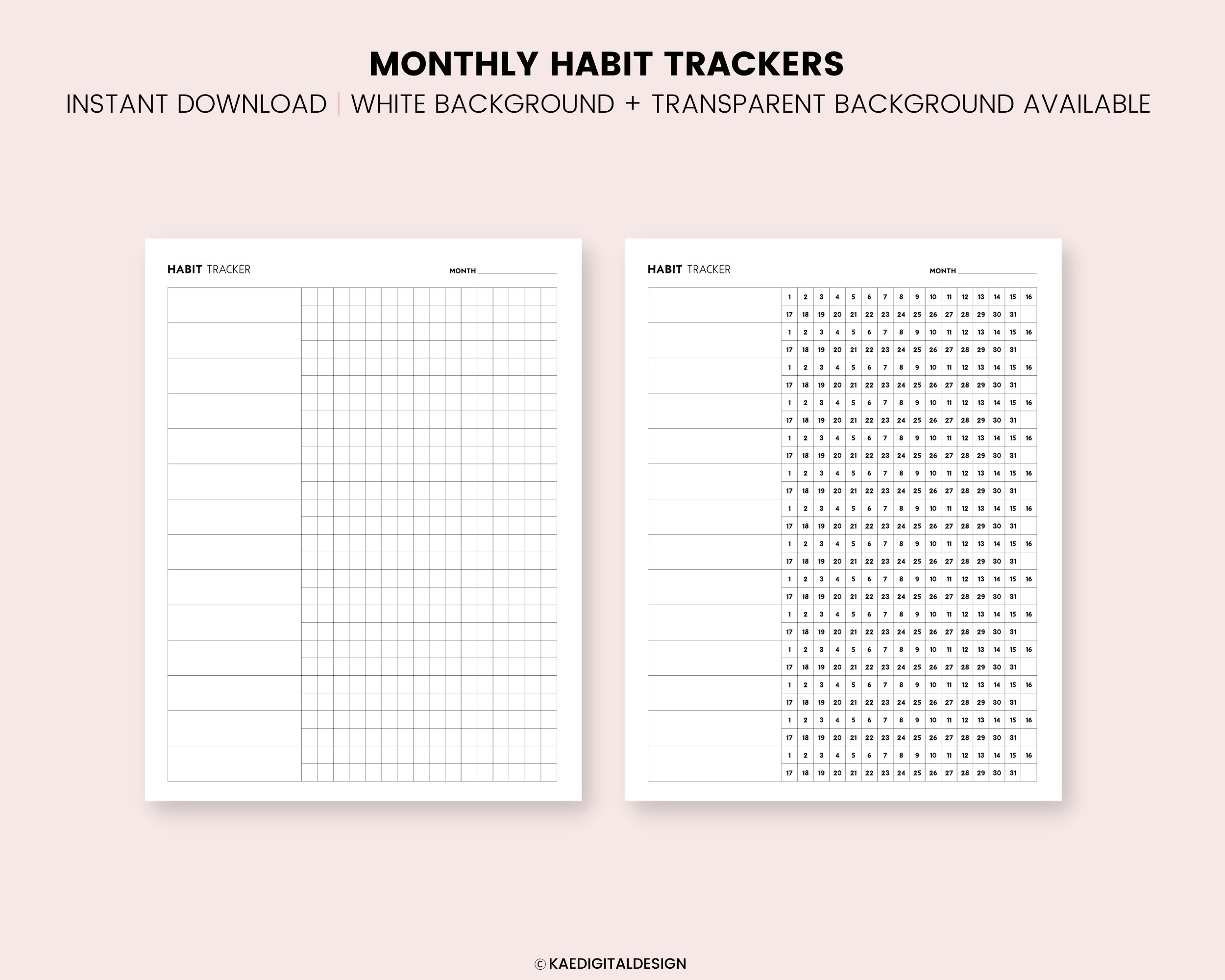 Habit Tracker Digital Planner Template Routine Tracker - Etsy Canada