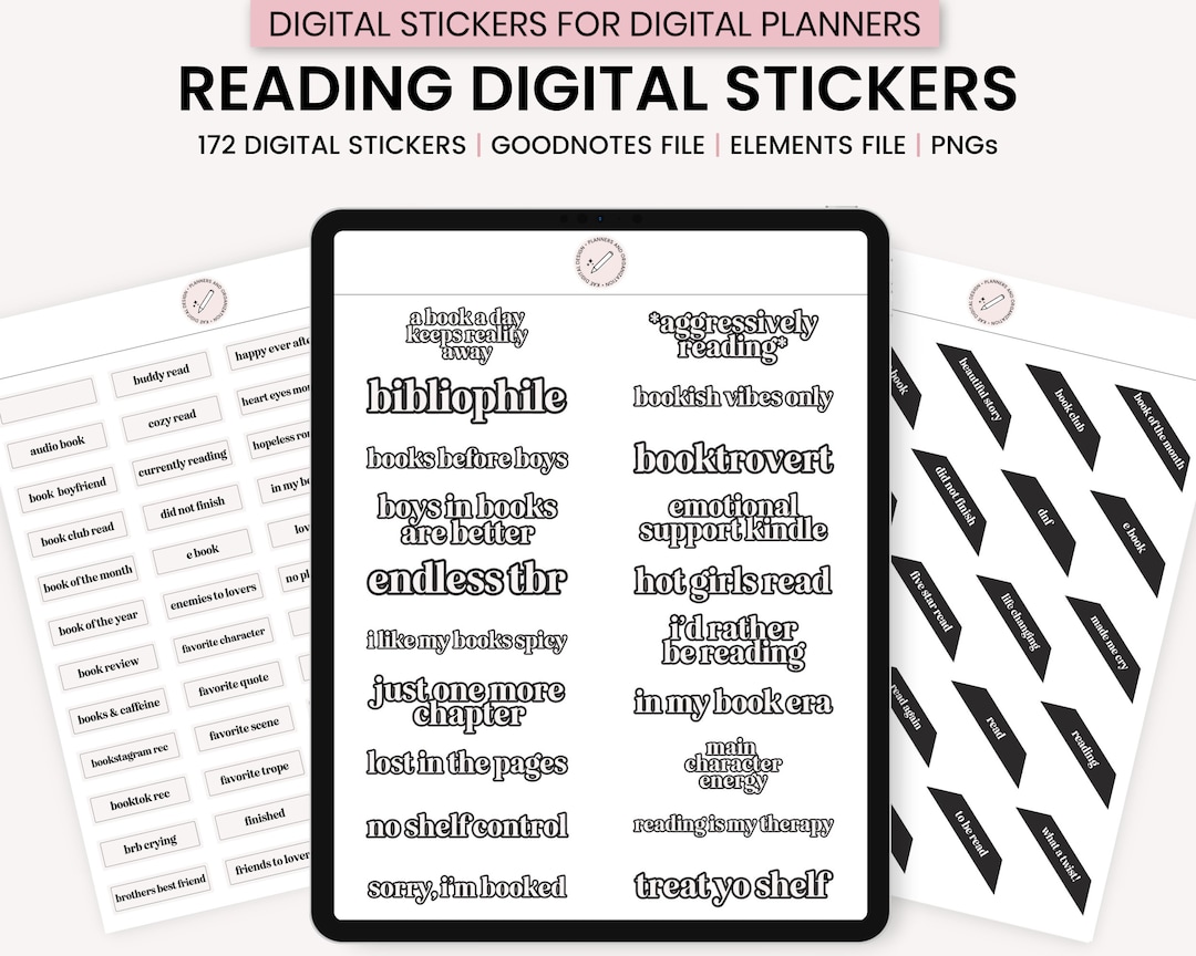 Reading Digital Stickers, Book Digital Stickers, Book Trope Stickers ...