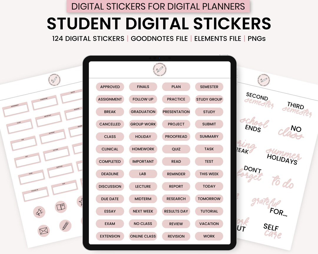 Digital Student Stickers Digital Academic Stickers College - Etsy