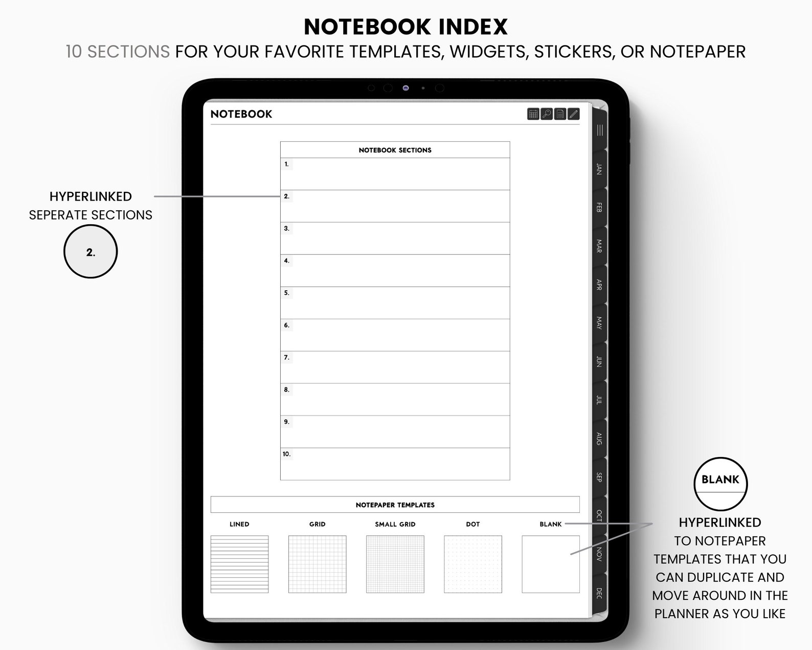 Undated Essential Digital Planner Portrait Planner - Etsy Canada