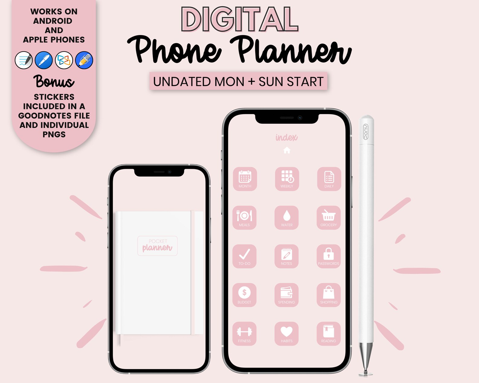 Digital Phone Planner Digital Pocket Planner Iphone Digital - Etsy