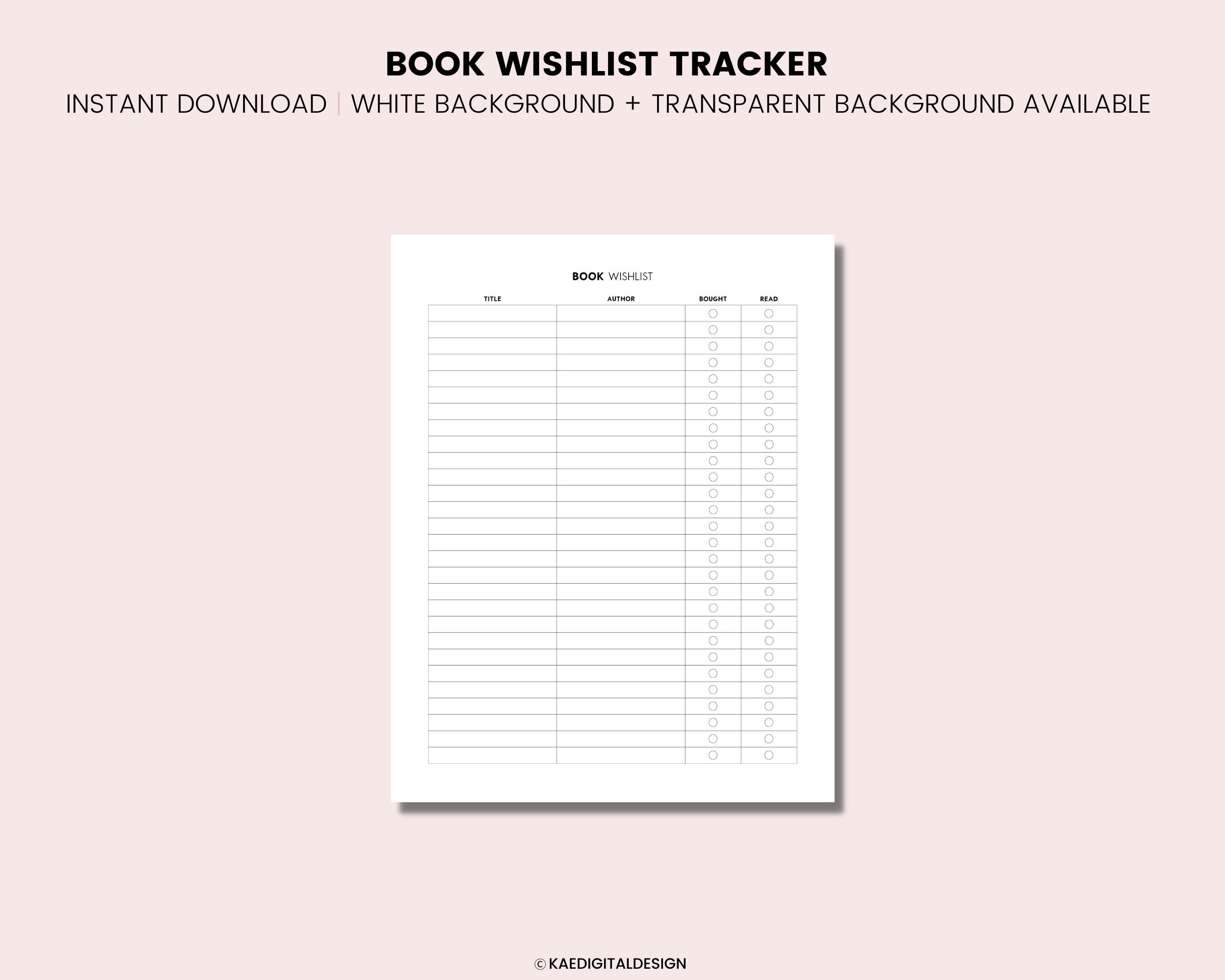 Book Tracker Digital Planner Template Reading Tracker | Etsy