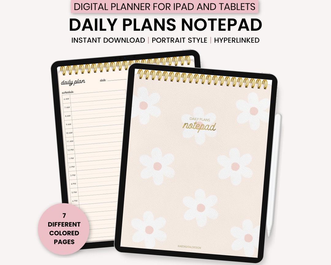 Daily Digital Planner, Daily Planner Notepad, Daily Schedule, Daily ...