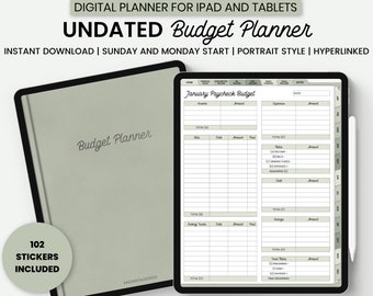 Digital Budget Planner, Digital Finance Planner, Digital Planner, Bi ...