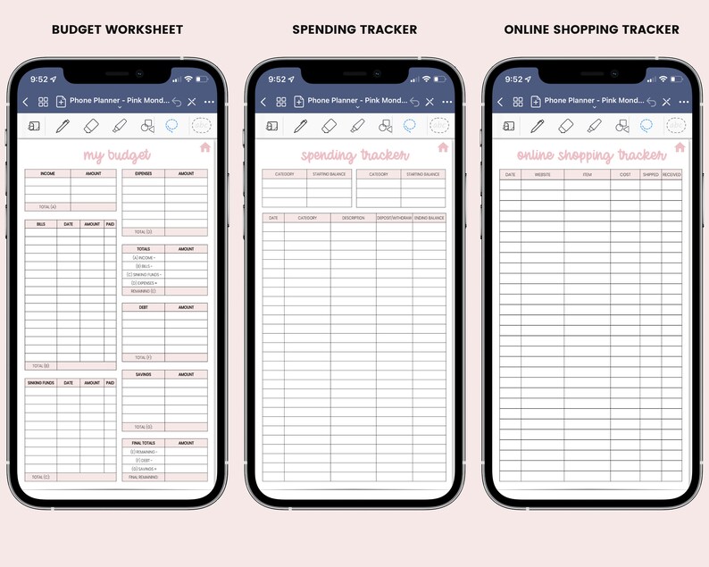 Digital Phone Planner Digital Pocket Planner Iphone Digital - Etsy