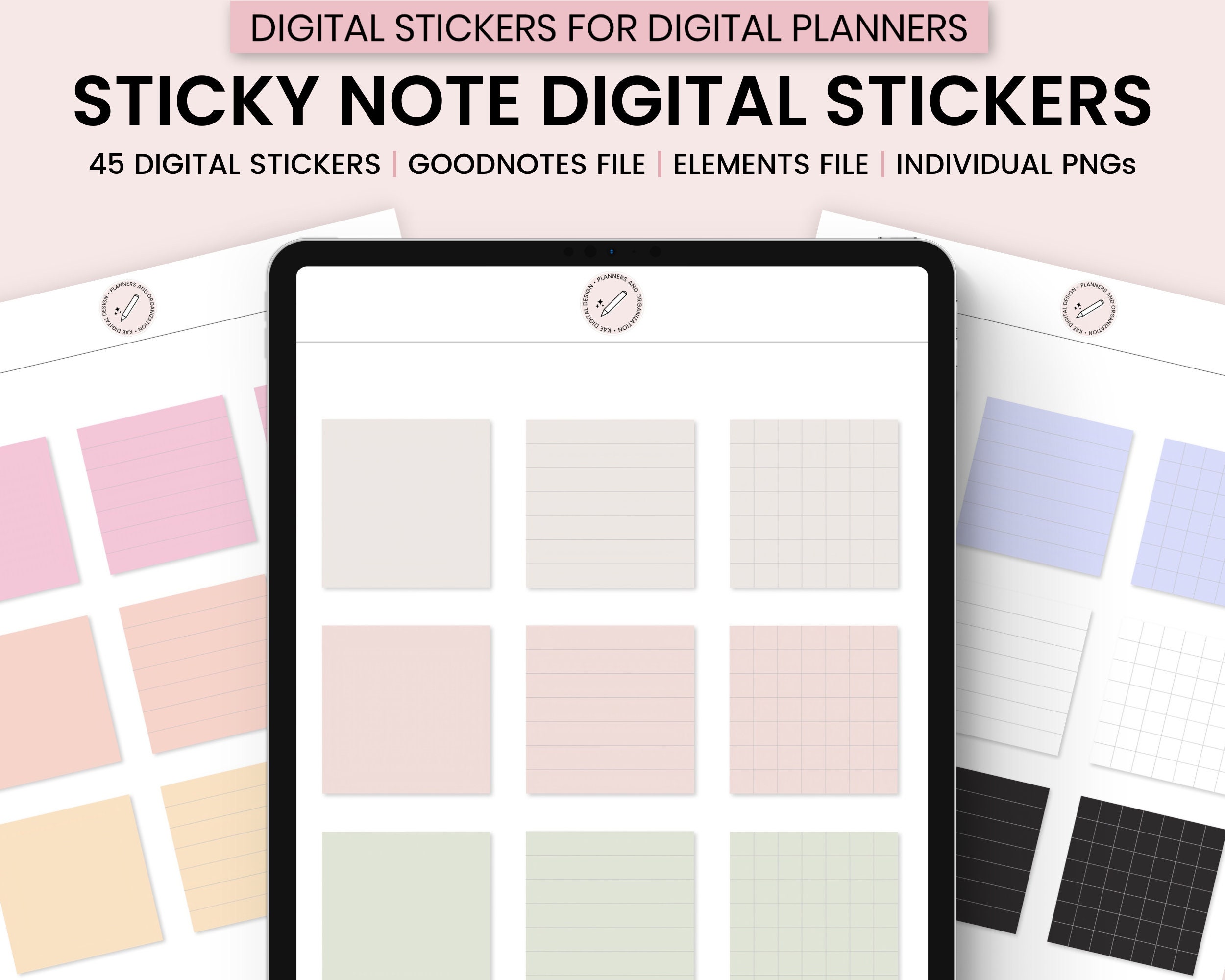 Sticky Note Digital Stickers Decorative Digital Stickers - Etsy