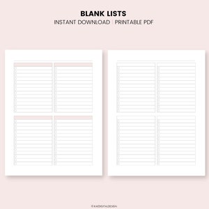 To Do List Printable Bundle, Blank Checklist Planner Printable, Daily ...