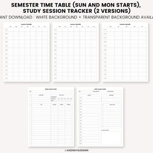 Student Digital Planner Templates, Student Planner Inserts, Acedemic ...