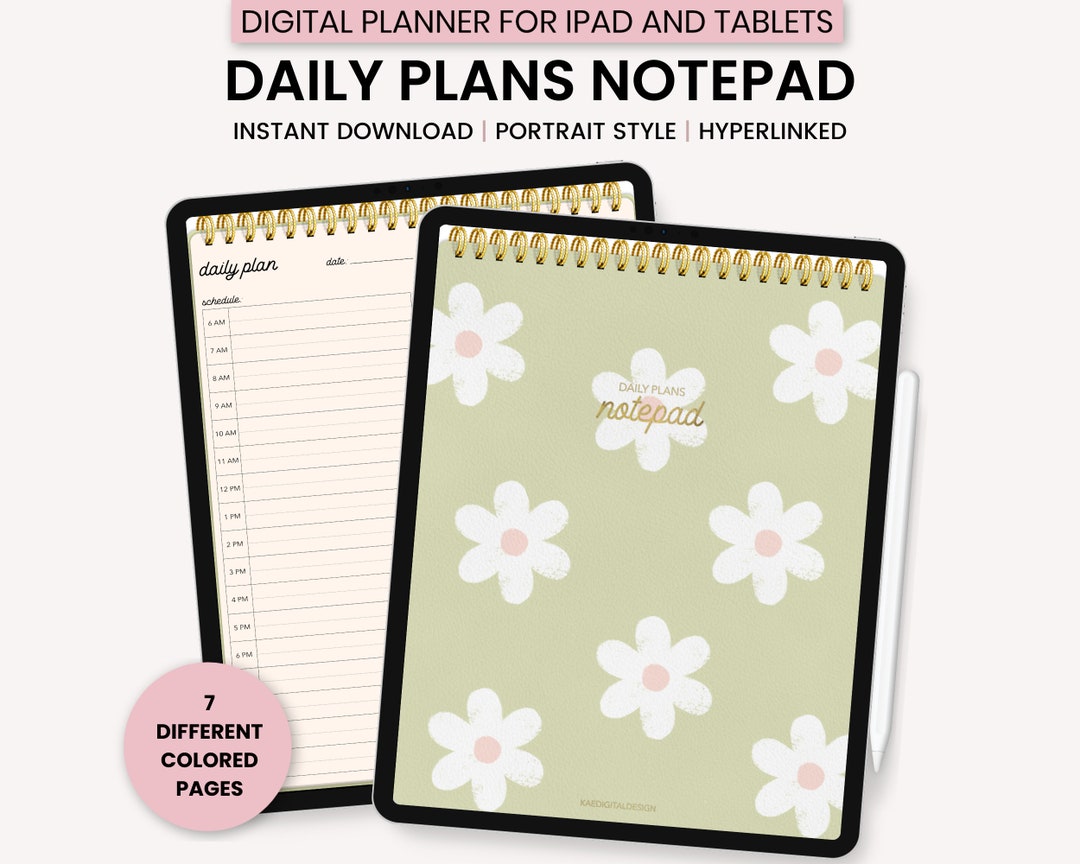 Daily Digital Planner, Daily Planner Notepad, Daily Schedule, Daily ...