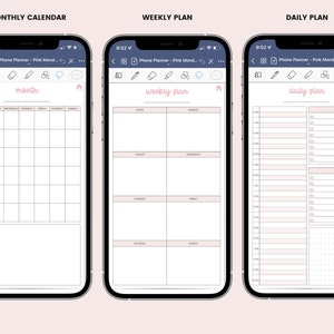 Digital Phone Planner, Digital Pocket Planner, iPhone Digital Planner ...